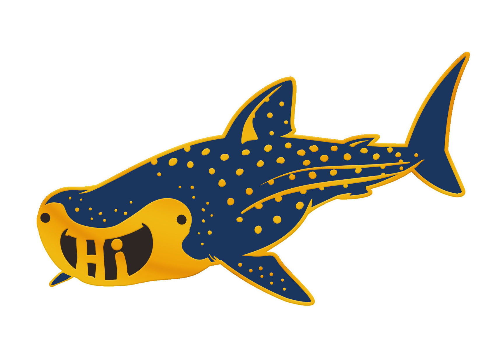 Whale Shark "Hi" Enamel Pin – Sharptooth Snail